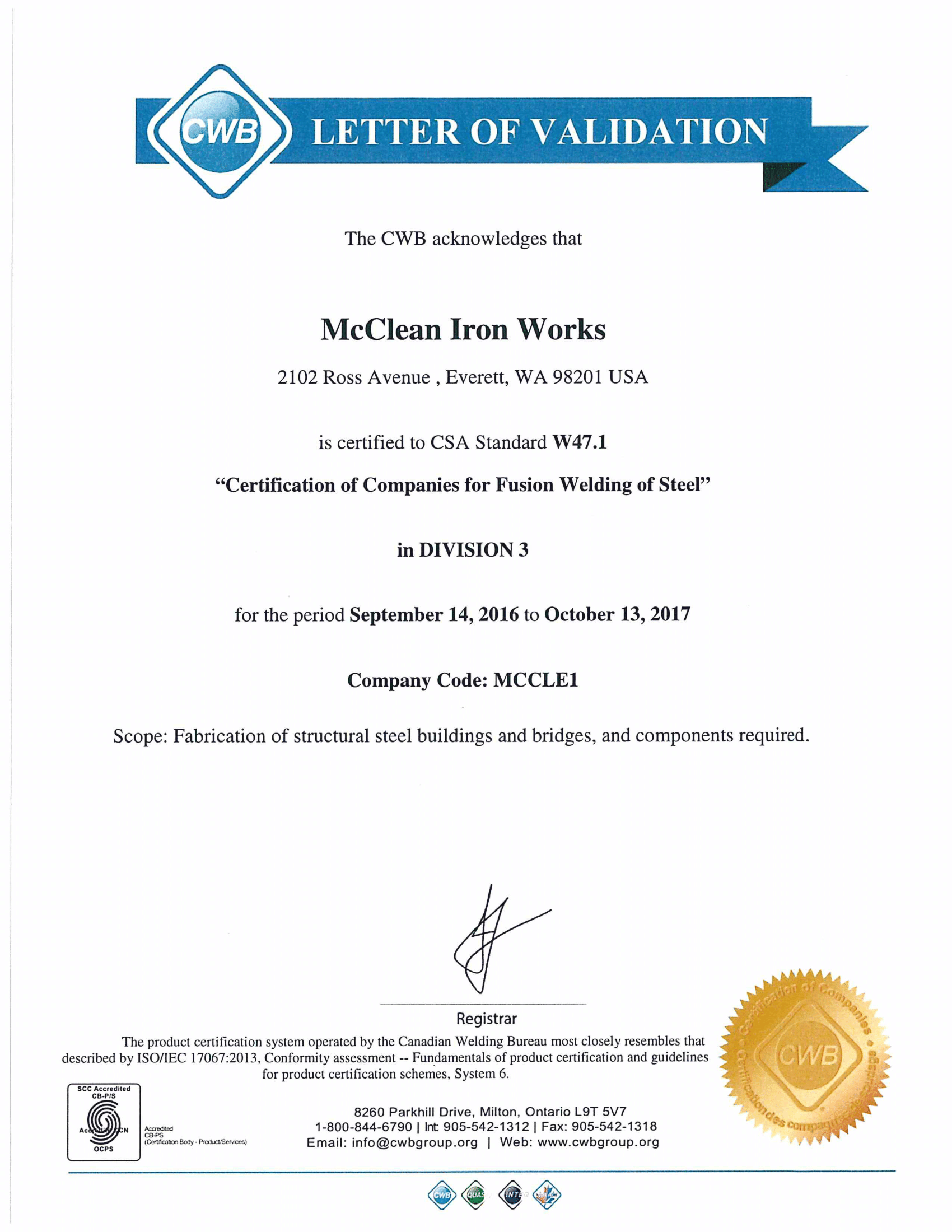 McClean Iron Works Inc.. Steel Craftsmen. Fabricators, Architectural ...